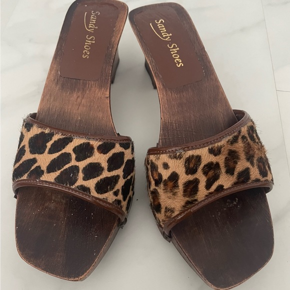 Sandy Shoes | Shoes | Sandy Shoes Animal Print Wood Platform Sandals 8 ...